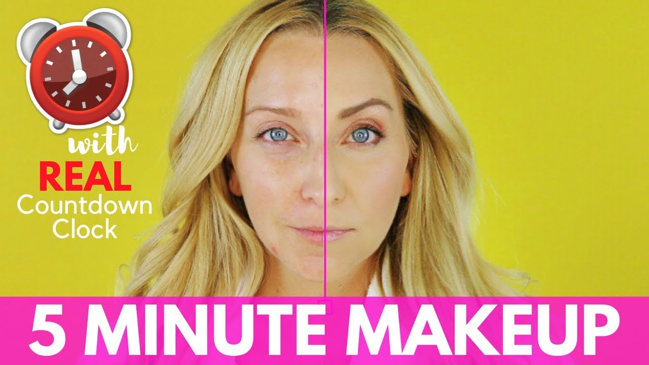 5 MINUTE MAKEUP TUTORIAL CHALLENGE with Easy Contouring and ...